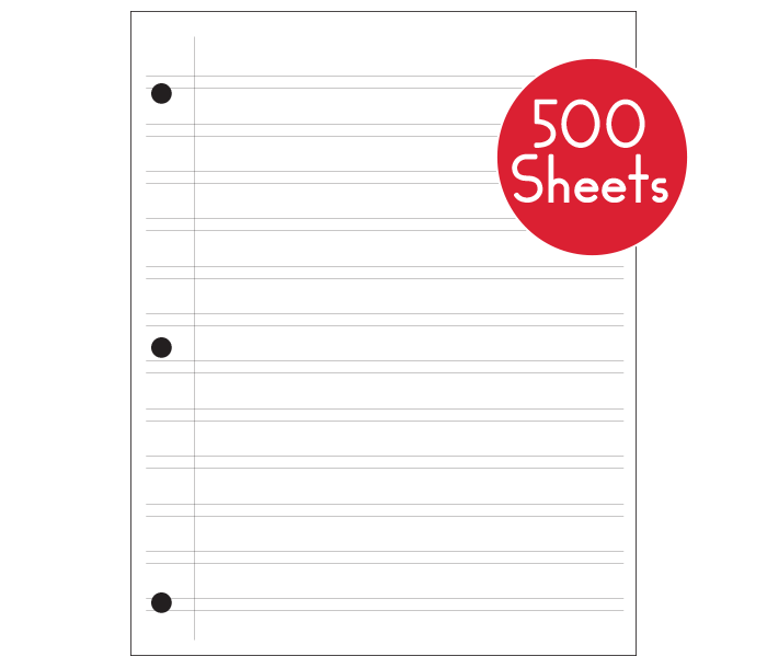 Regular Notebook Paper 500 Sheets Learning Without Tears